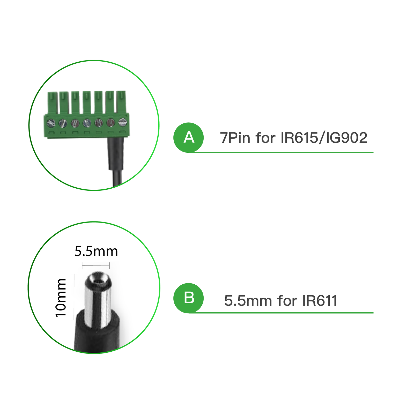 12V-1A 7 Power Adapter Compatible with IR611/IR615/IG902 – InHand Networks